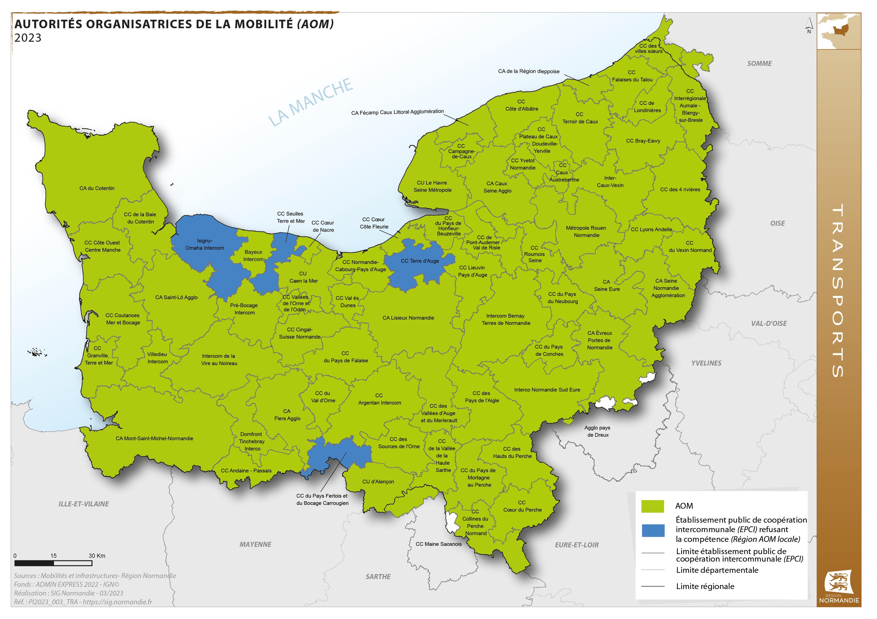 Autorités organisatrices de la mobilité (AOM) | SIG - Normandie